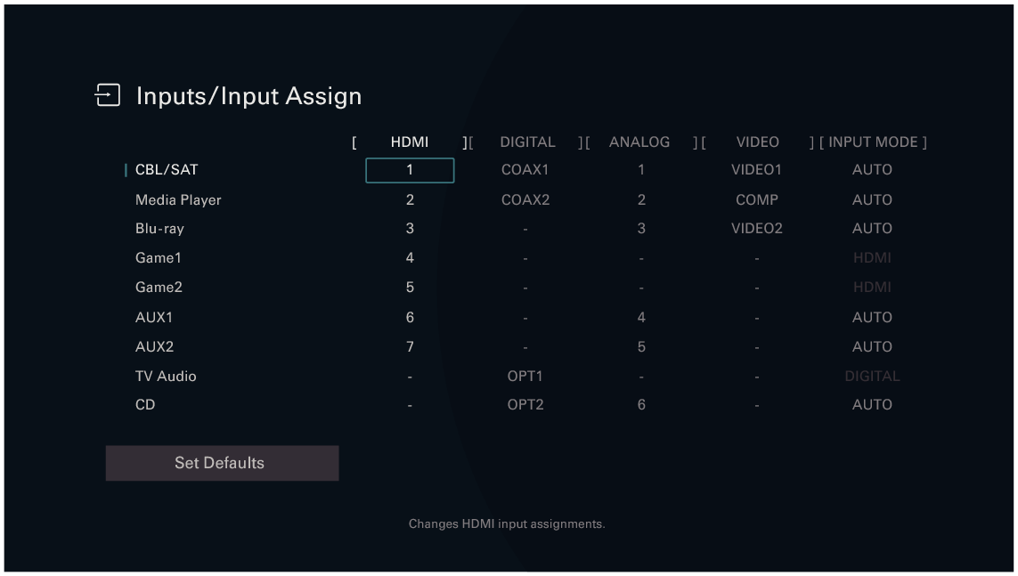 Input Assign CINEMA 30