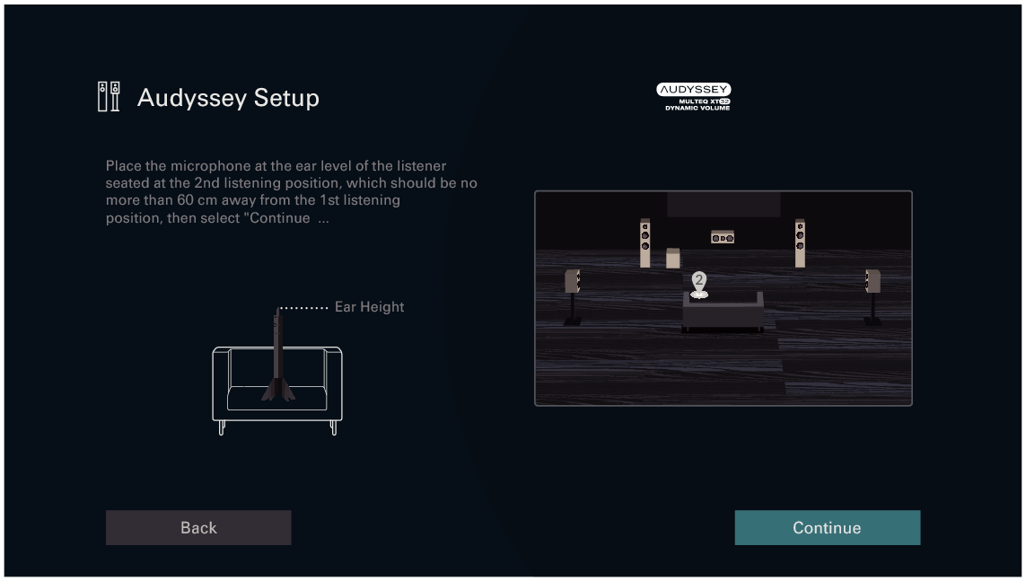 Procedure for speaker settings (Audyssey® Setup) CINEMA 40