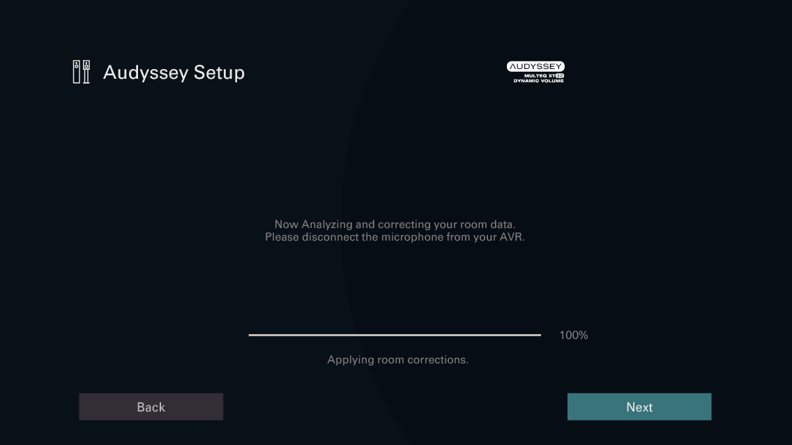 Procedure for speaker settings (Audyssey® Setup) CINEMA 50