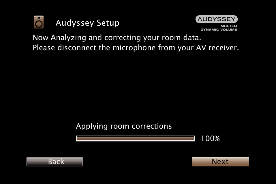 Procedure for speaker settings (Audyssey® Setup) NR1710