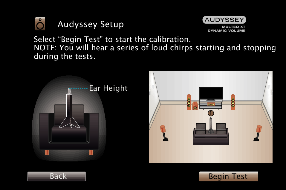 Procedure for speaker settings (Audyssey® Setup) SR5015