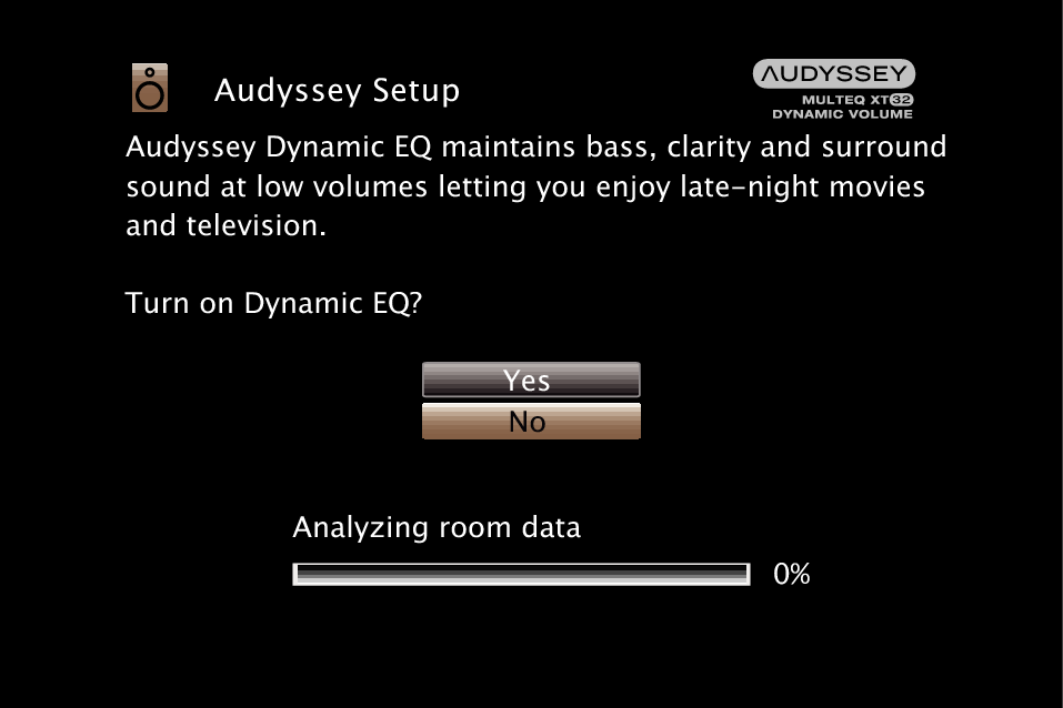Procedure for speaker settings (Audyssey® Setup) SR8015