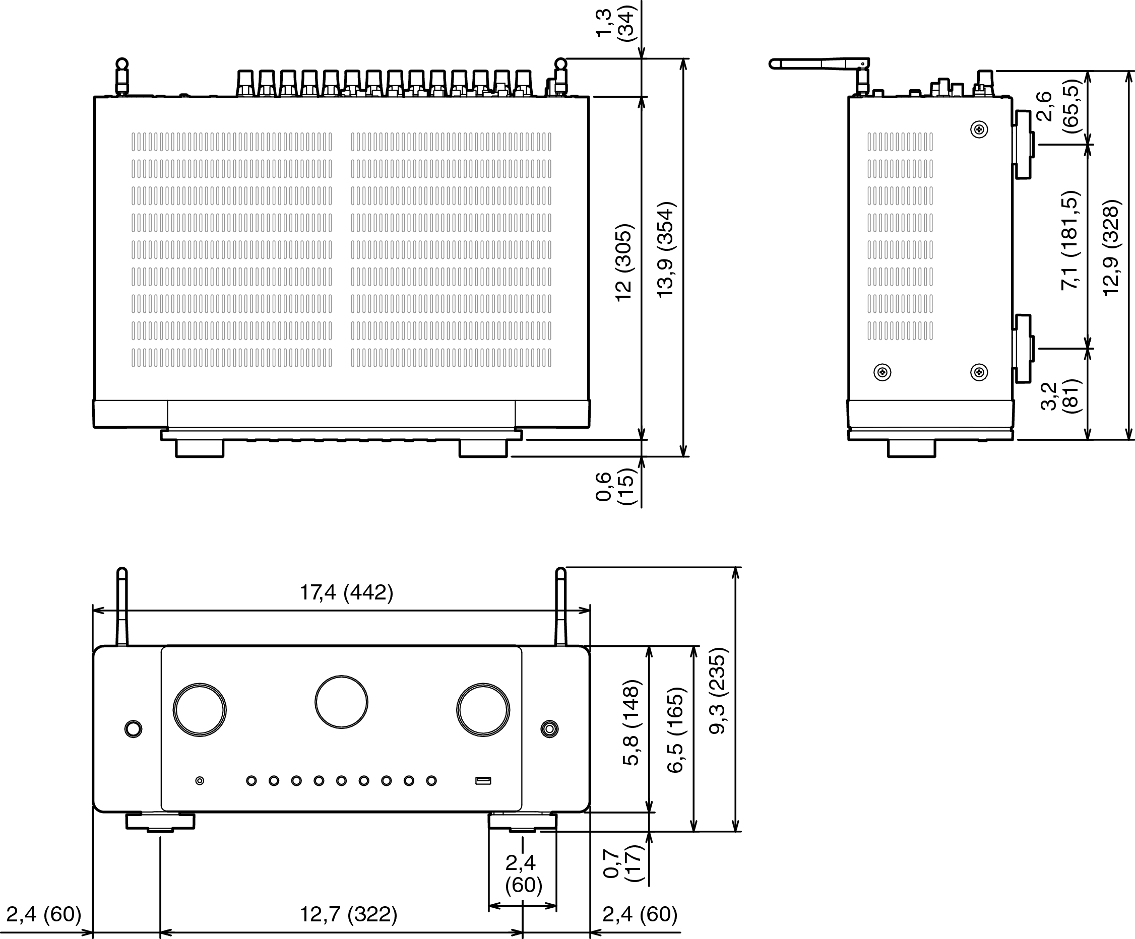 Dimensiones / Peso CINEMA 60